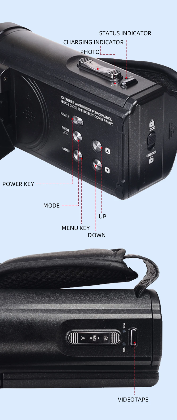 Underwater Vlogging Camcorder for Youtube - Waterproof Video Camera