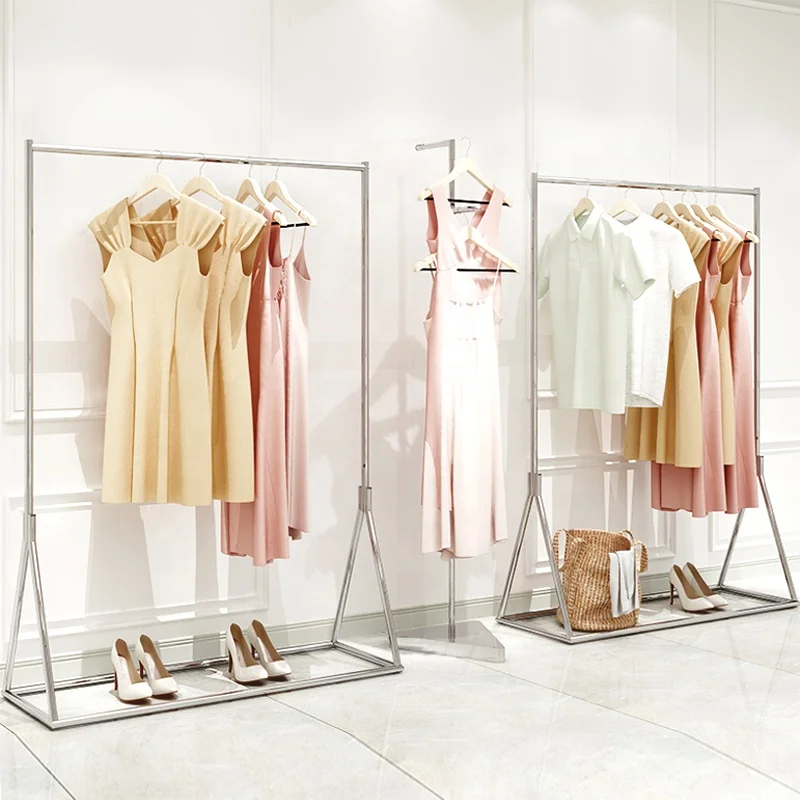 Sliver Iron Retail Sizing Hangers Clothes Round Display Racks Clothing ...