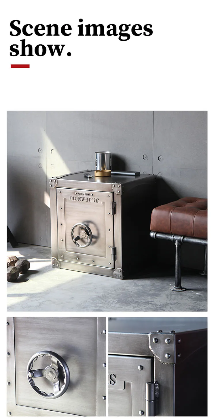Personalized Industrial Style Iron Bedside Cabinet Vintage Storage ...