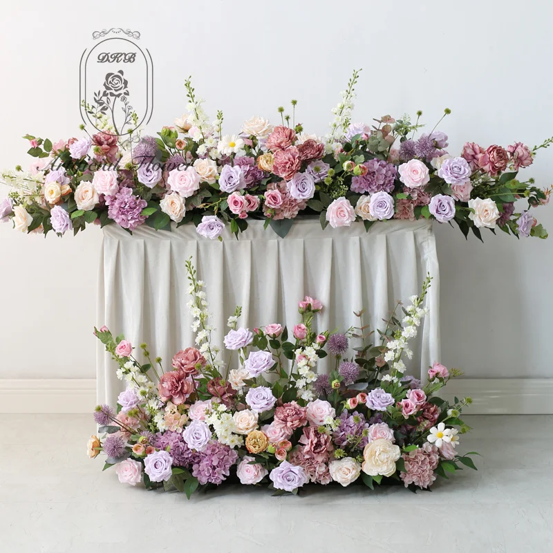 Popular Event Decorated Floral Table Runner Silk White Artificial ...