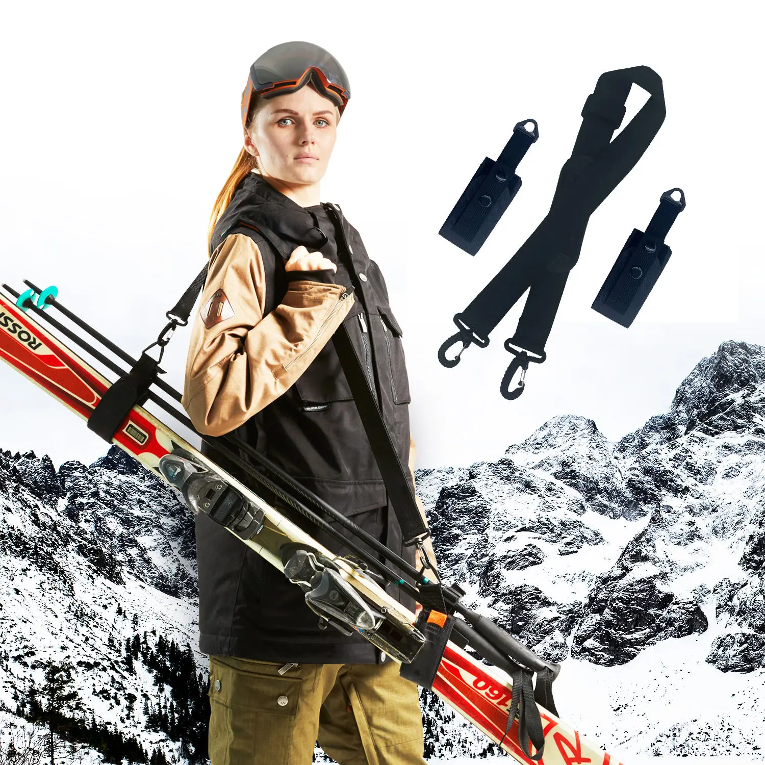 Customizable Alpine Ski Harness - Adjustable Ski Strap