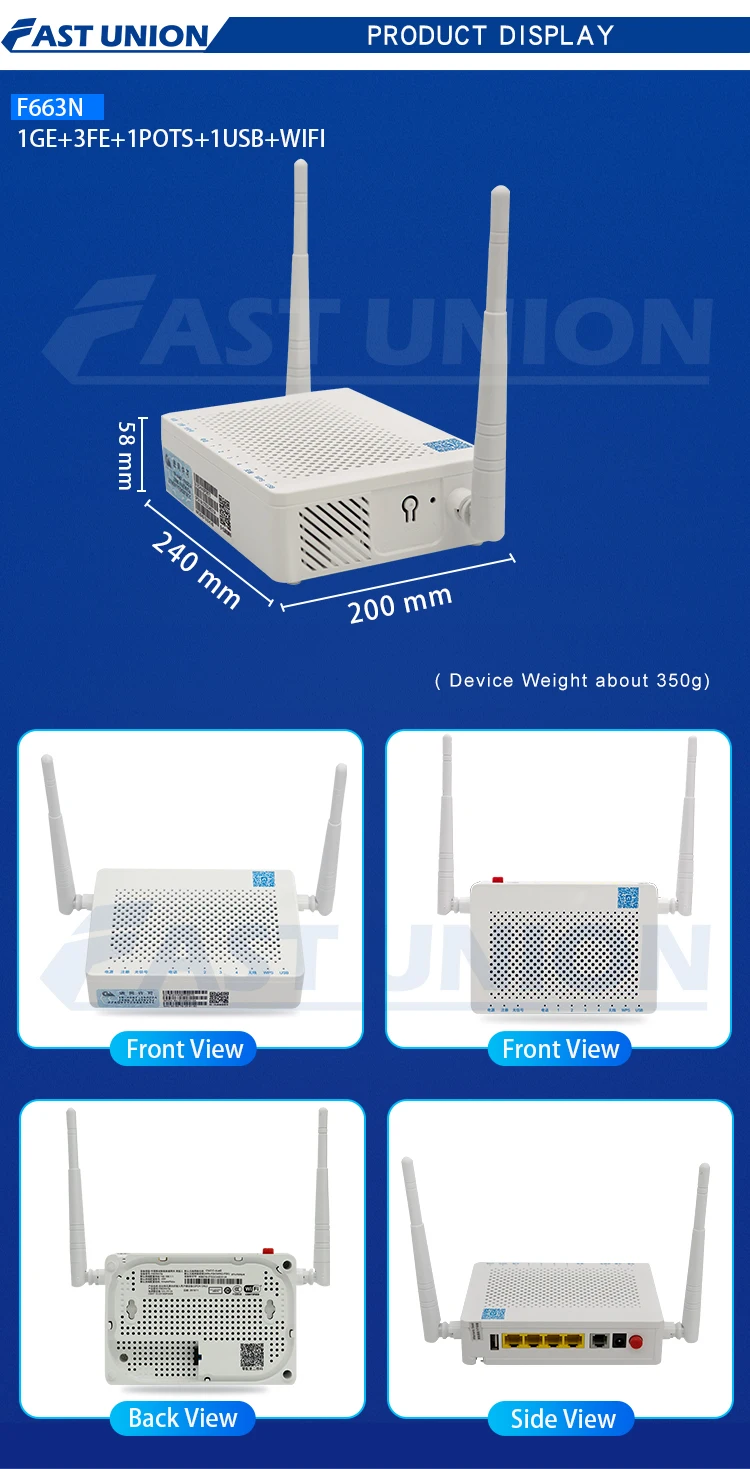 New Gpon Ont Modem Zxhn 1ge+3fe+1tel+wifi Gpon Onu Ftth Router F663nv3a ...