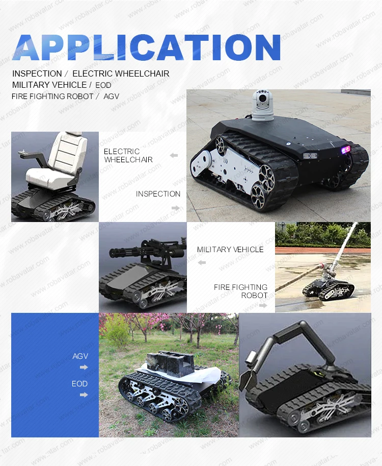 All Terrain Tracked AGV Robot Chassis Rubber Tracked Vehicle for Sale