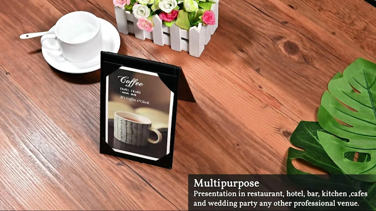 Leather Table Tent Menu Display Holder Covers For Cafes Bars 4 X 6 ...