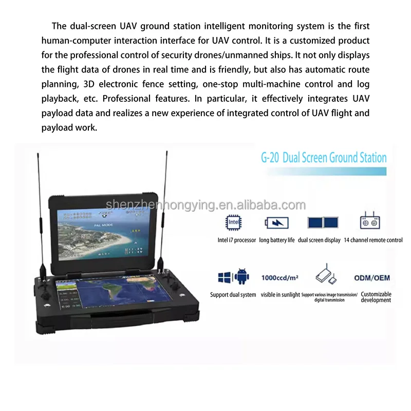 JMRRC G21 Dual Screen GCS UAV DIY Ground Station Control System