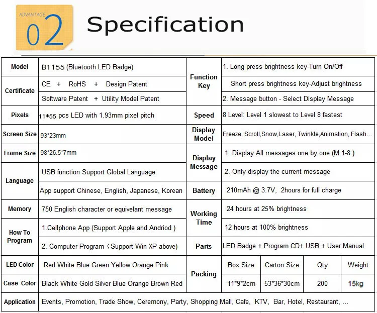 B1155 Programmable Scrolling Led Sign Board Flexible Custom Button Led ...