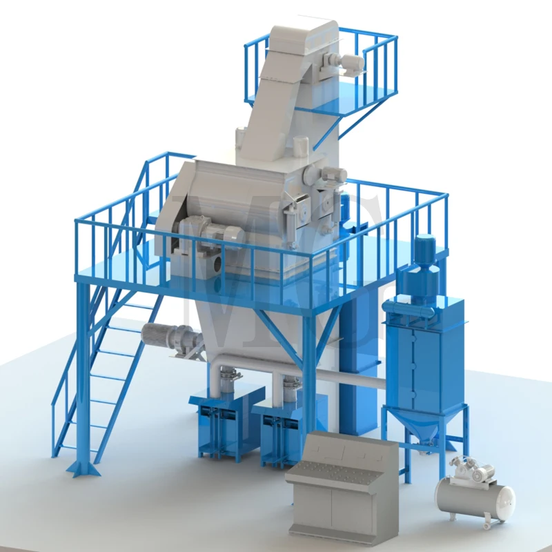 6-8tph Dry Mix Powder Mortar Production Line Sale Semi-automatic Dry ...