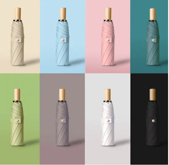 8k Golden Umbrella Bone Gradual Double Layer Umbrella Face Sun Rain ...