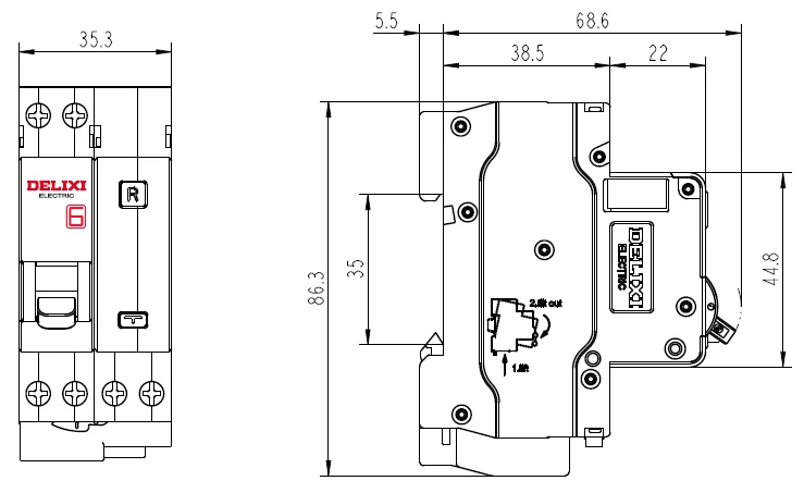 Delixi Phase Line And Neutral Line Residual Current Circuit Breaker Cdb6plei Earth Leakage ...