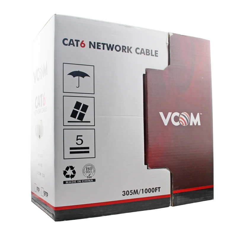 VCOM Cat6 Ethernet Cable - 1000 Ft 305M 100M STP UTP Bulk