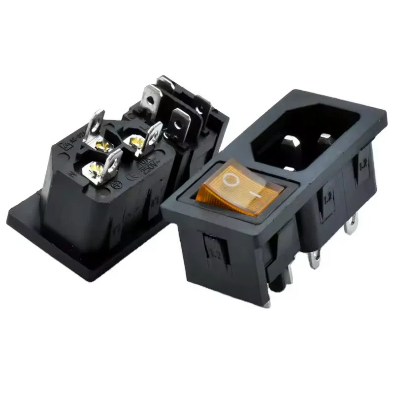 Industrial 6-Pin Plug Socket with 3P & 4P Switch 15A/10A Rated Current ...