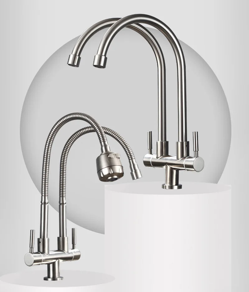 2023 New Design Double Sink Faucet Two Way Stainless Steel 304 Single ...