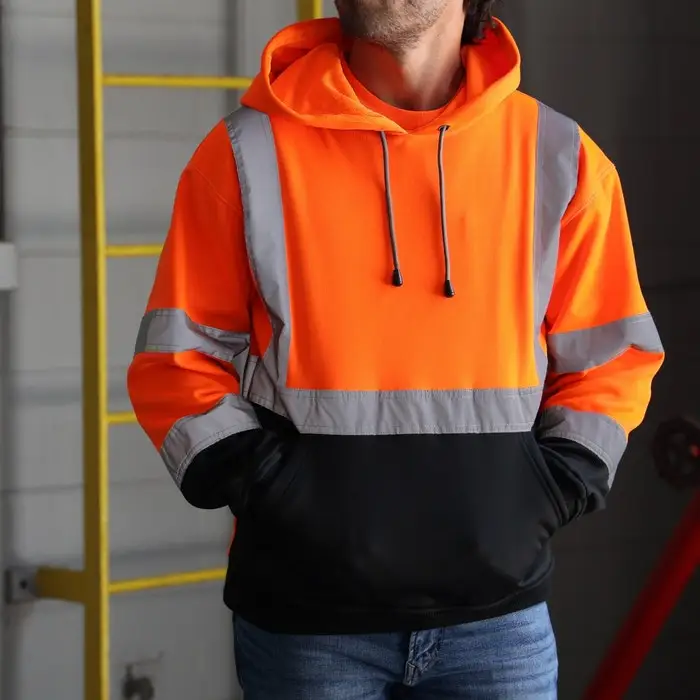 Men Hi Vis Reflective Safety Work Wear Custom Sweatshirt Reflective ...