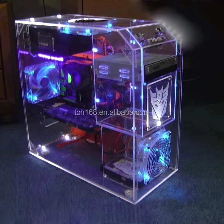 Transparent Acrylic PC Case - Clear Vertical Gaming Case