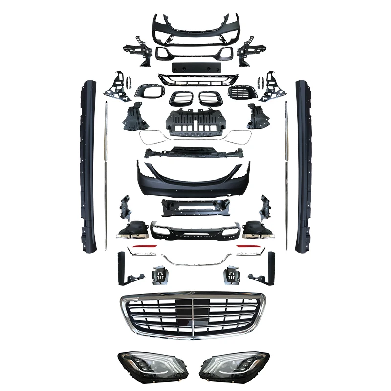 Car Parts Facelift S63 Amg Front Rear Bumper Body Kit With Head Lamp ...