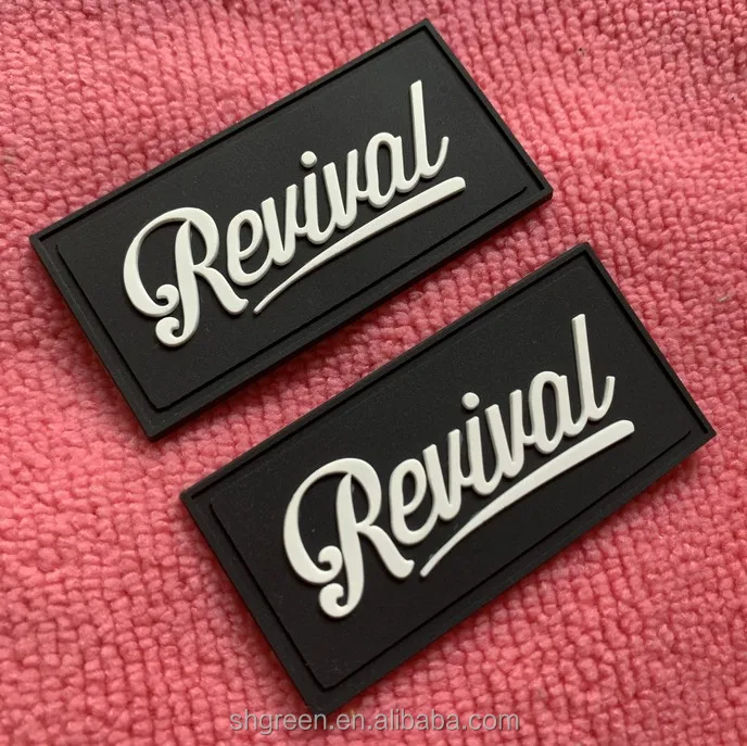 Custom 3D Embossed PVC Rubber Labels for Fashion Clothing