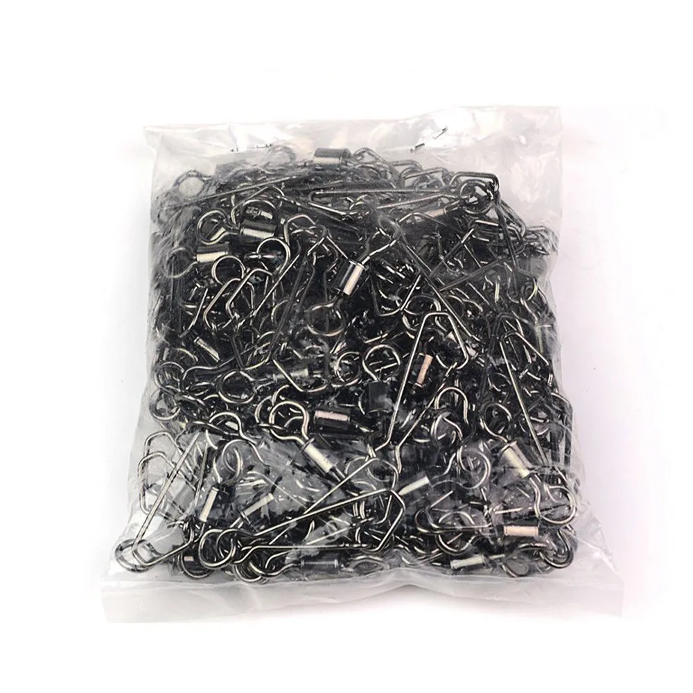 Fishing Connector Rolling Swivels Spring Lock Pin 2#-10# For Fishhook ...
