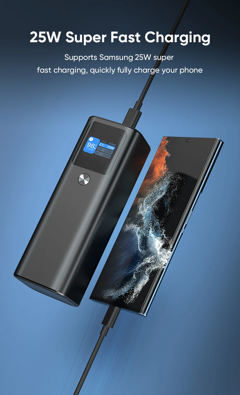 140W PD3.1 Power Bank - Quick Charging 24600mah Capacity