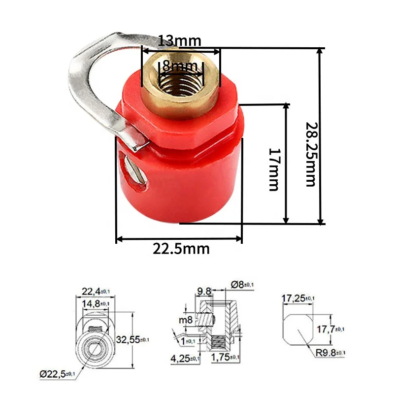 M8 High Current Inverter Battery Terminal Connector