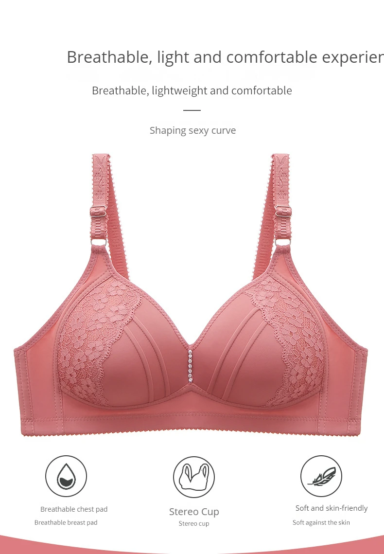 Embroidered Lace Oversized Bra Sexy Daily Strapless Gathering Women's ...