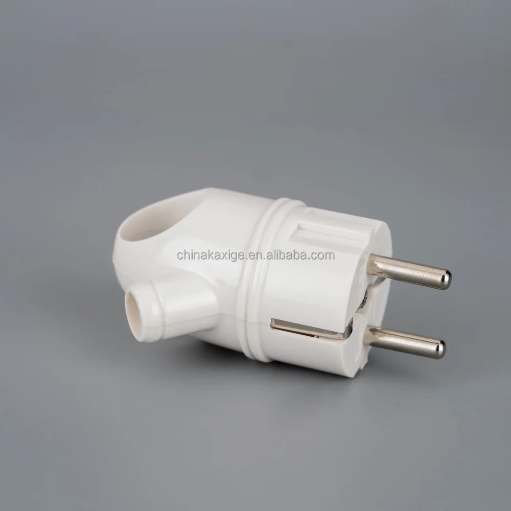 AC Electrical Plug ABS Housing 2 Pin Grounded EU Europe German Standard ...