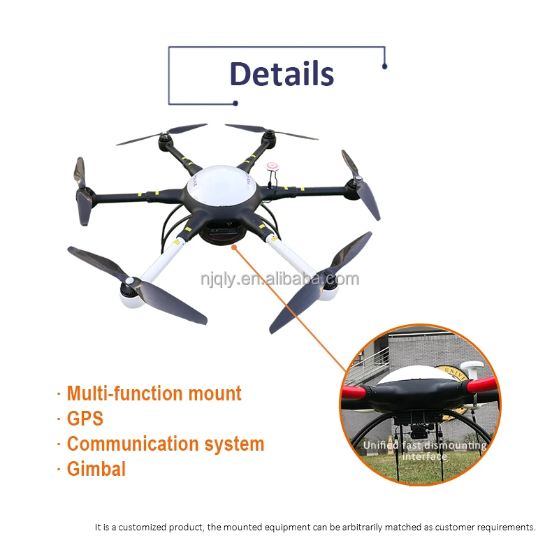Hot Sell Industrial-grade Six-rotor Drone 6m-1200 With Infrared Zoom ...
