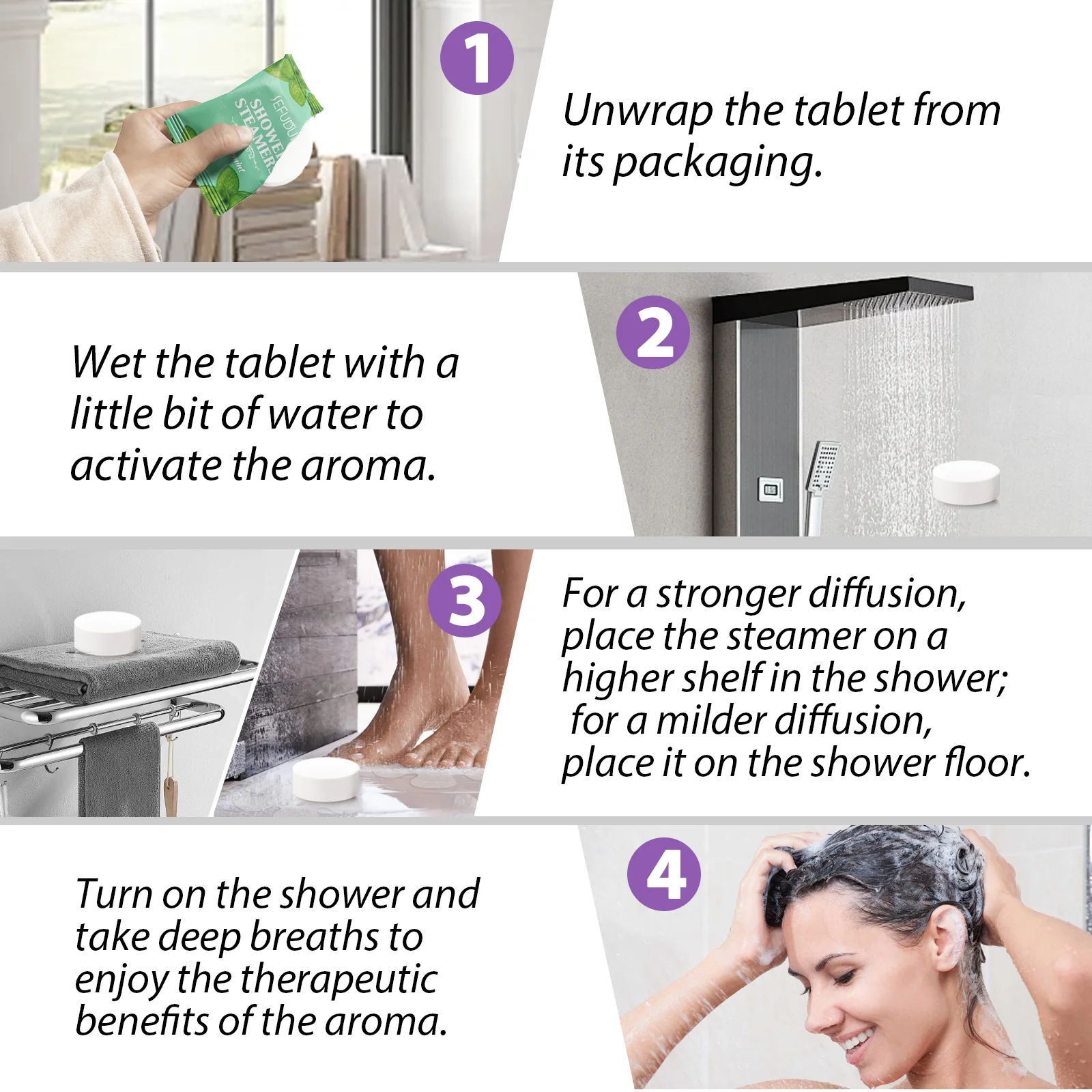 SEFUDUN Natural Bath Fizzies - Aromatherapy Shower Bombs