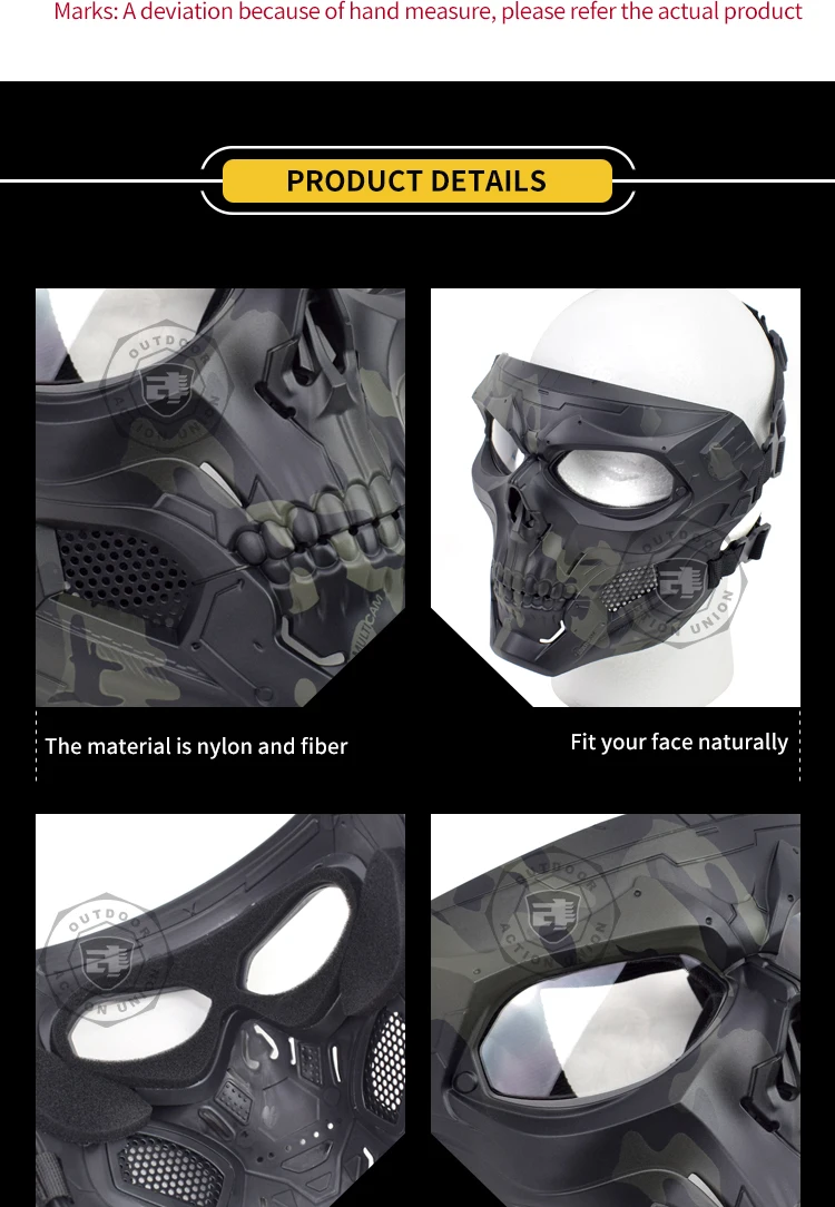 Action Union Wholesale Skull Tactical Mask for Outdoor Sports