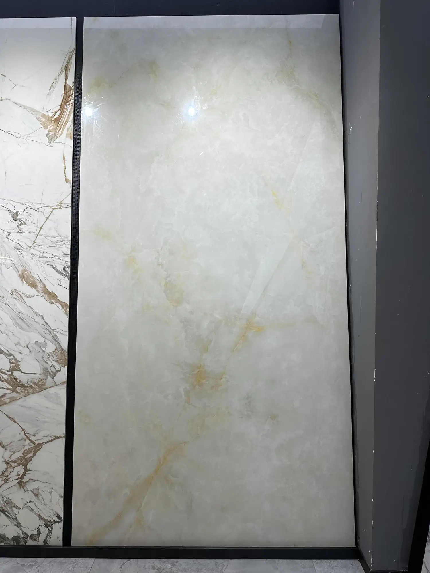 White Sintered Stone Panel Wall Cladding Stone Artificial Onyx Slab ...