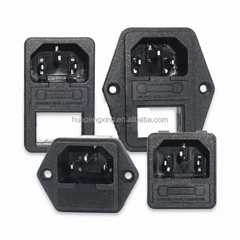 IEC C14 10A 250V Grounded AC Power Inlet Socket with Fuse Holder ...
