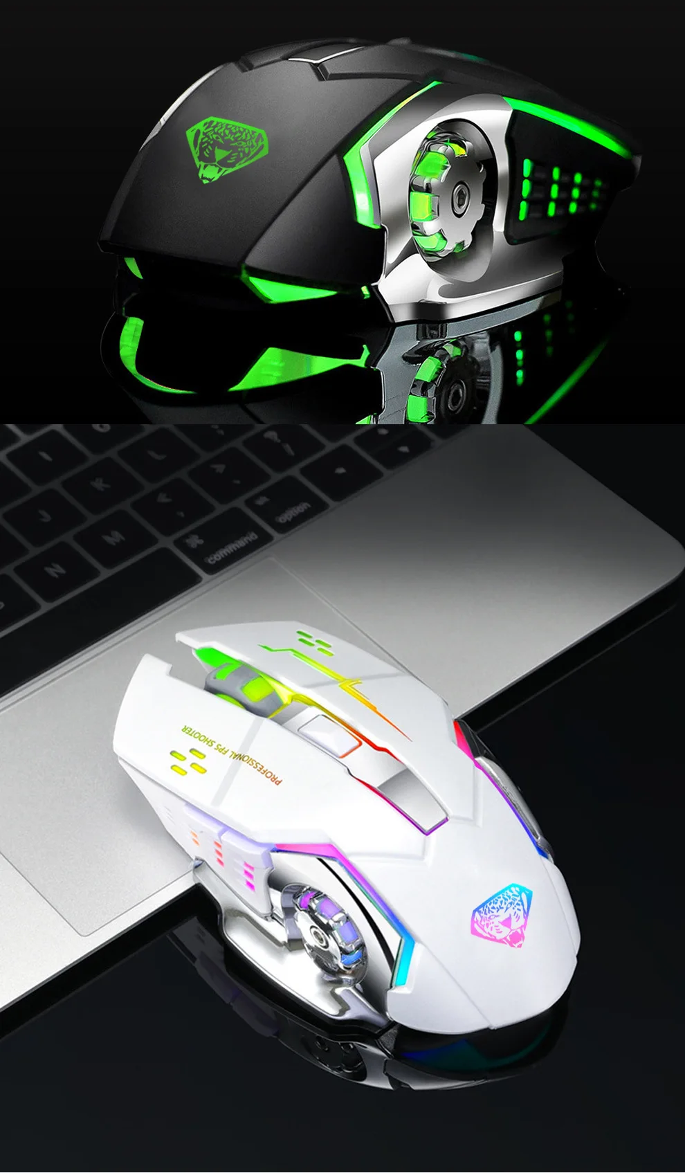 DIVIPARD Q3 Wireless Gaming Mouse - RGB Backlit & Programmable