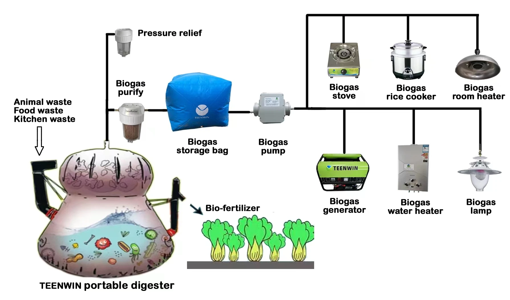 Biogas Nature Gas Booster Pump for Home Use - TEENWIN