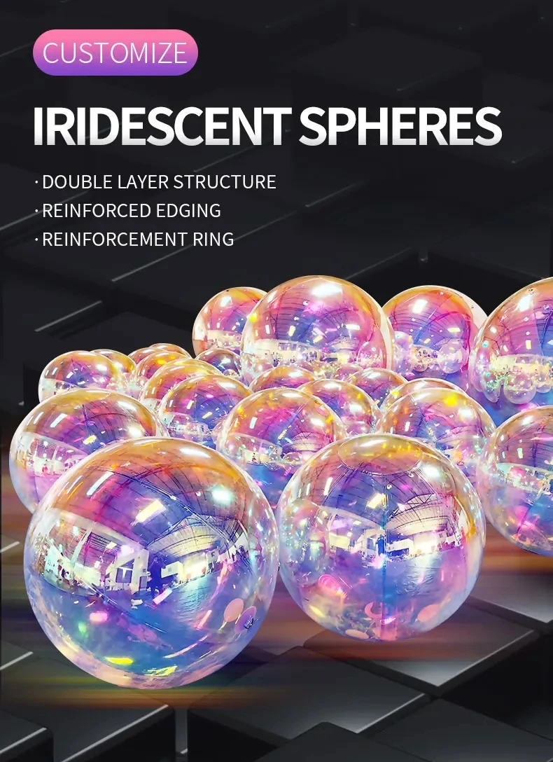 Hanging Reflective Balloon Giant Sphere For Decoration Sealed Gold ...