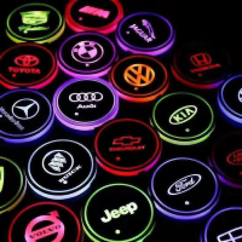 7colors Led Lights Car Cup Holder Luminous Coaster Water Pad For Lexus ...