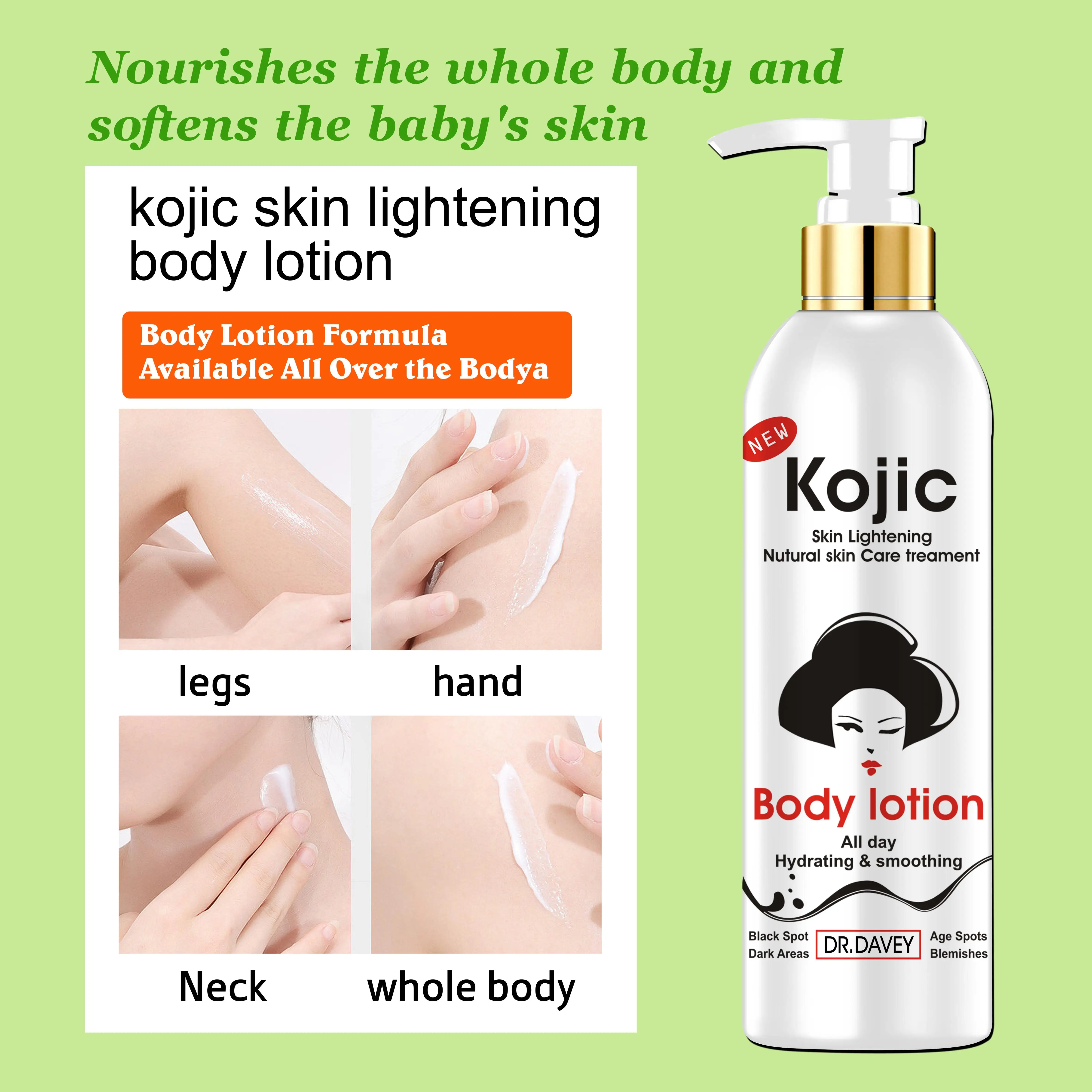 Dr.davey Kojic Acid Collagen Body Lotion Whitening Nourish Moisturize ...