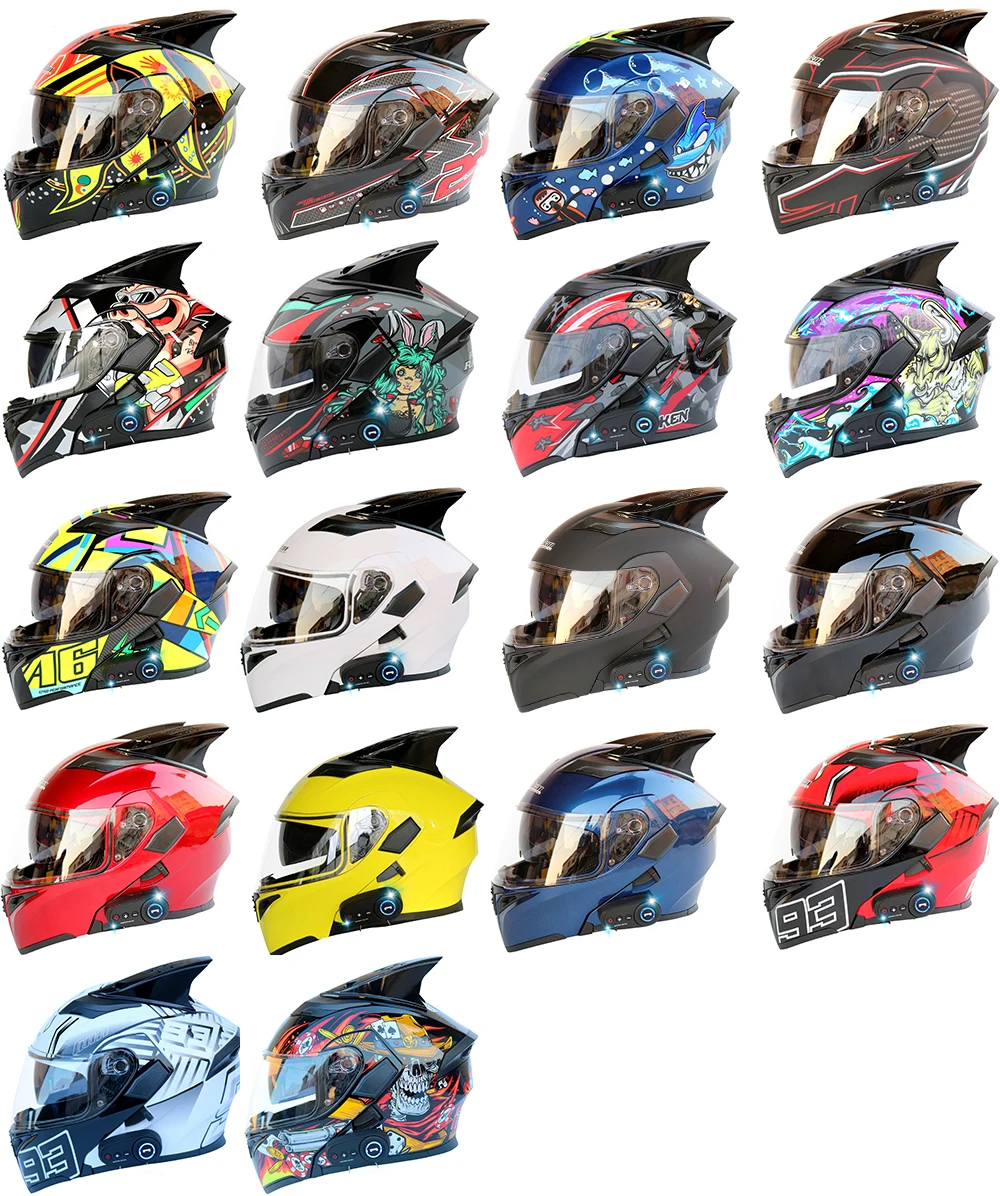 Wholesale Big Tail Motorcycle Helmet Double Lens Uncovered Helmet For ...