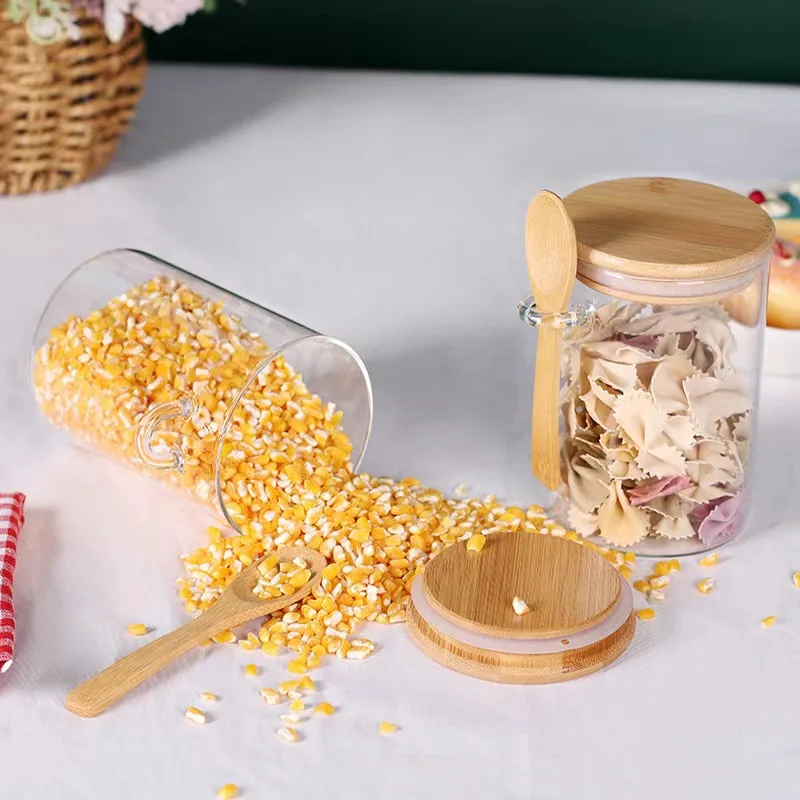 YOLOWE HOME Glass Jars with Bamboo Lids - Perfect for Storage