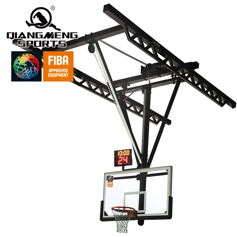 FIBA Approved Ceiling Mount Basketball Hoop - QIANGMENG SPORTS