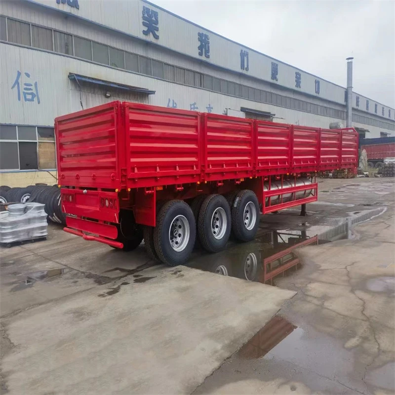 Lujun 60 Ton Drop Side Wall Fence Semi Trailer Sidewall Dropside 3 Axle ...