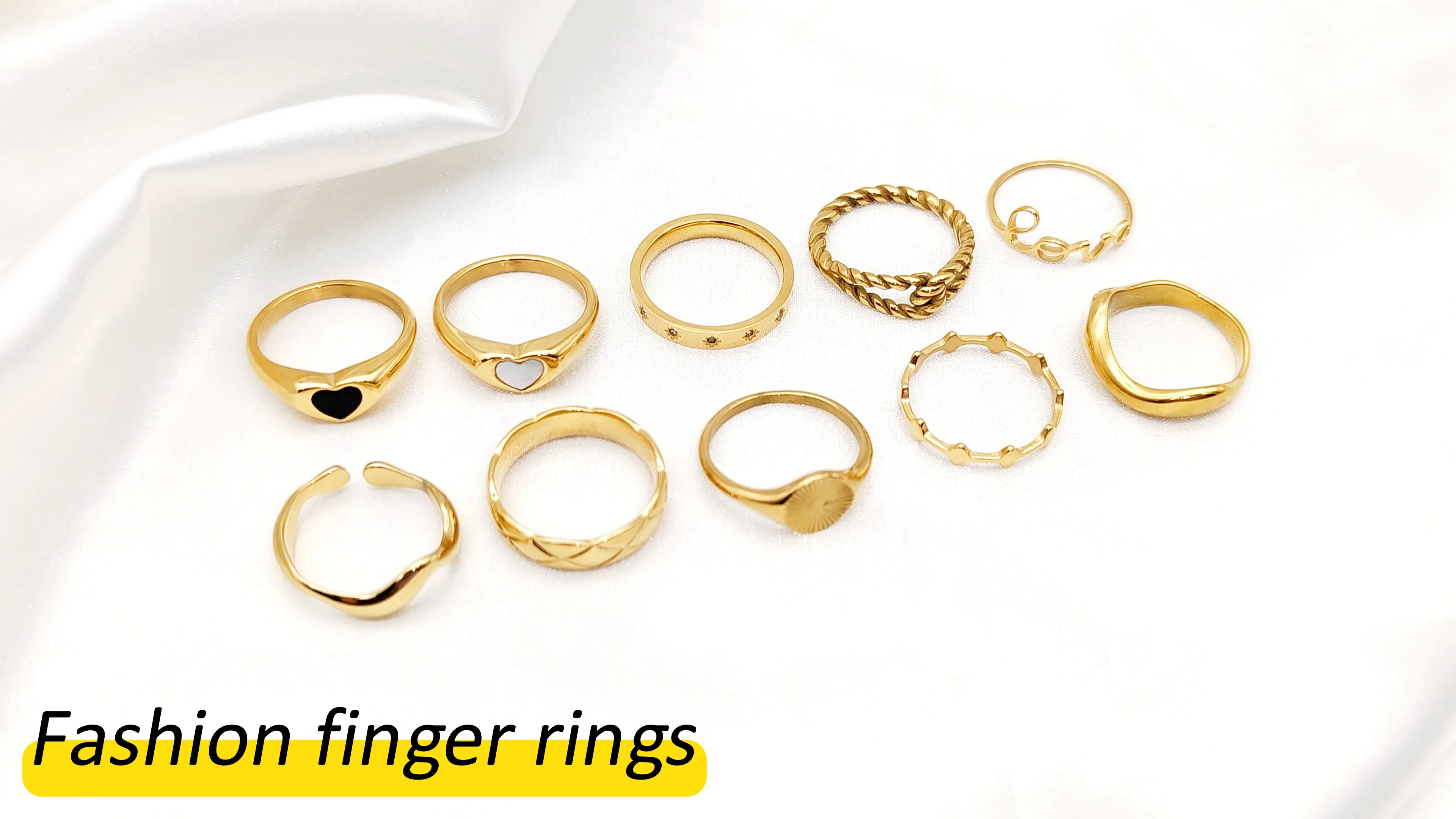 Non Tarnish Jewelry Wholesale Custom Unique Heart Finger Ring 18k Gold ...