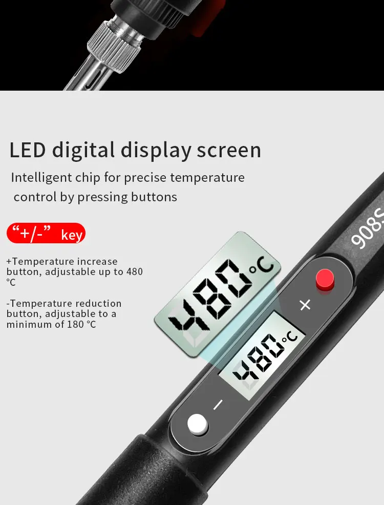 White 908S Intelligent Digital Display Soldering Iron US Standard 110V