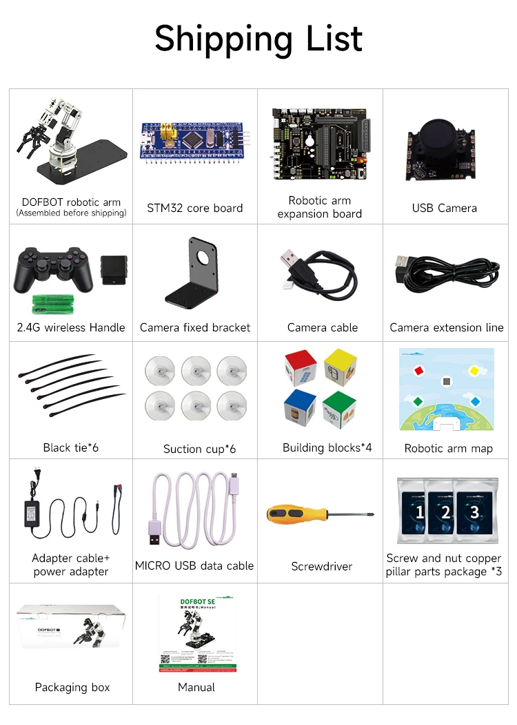 Dofbot Se 6dof Robotic Arm With A 3mp Camera Cost-effective Ai Robotics ...