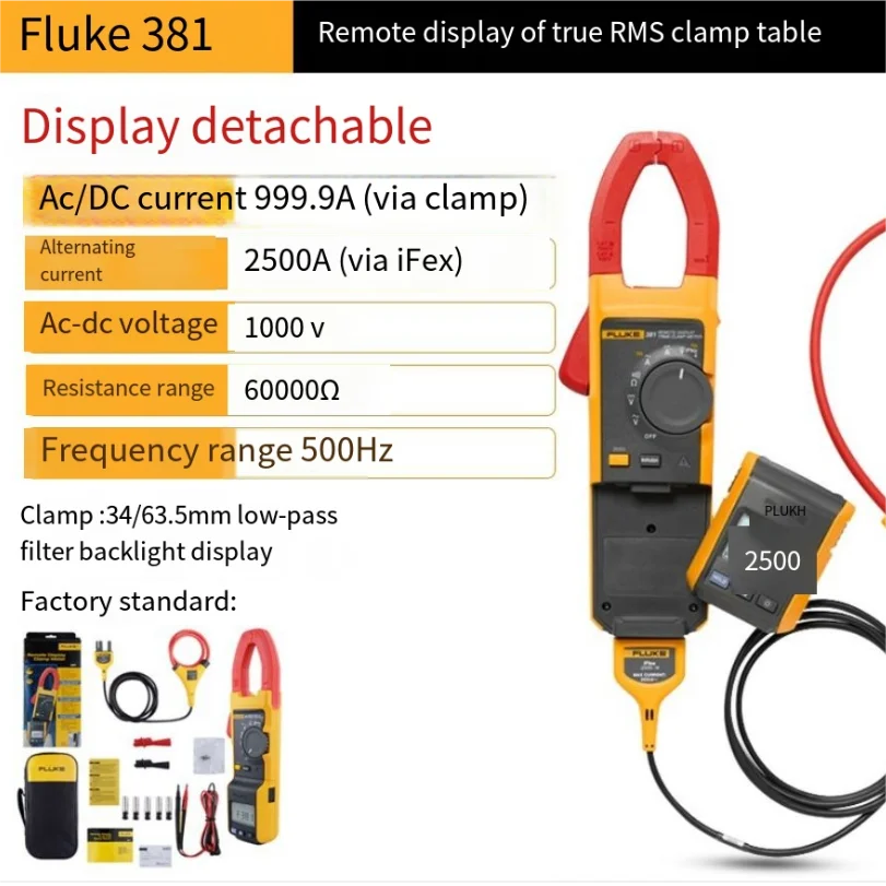 Fluke Clamp Ammeter F381 Displays True Rms Remotely Clamp Meter - Buy ...
