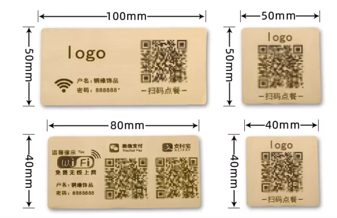 Custom QR Code Fashion Decorative Antique Brass Metal Nameplates