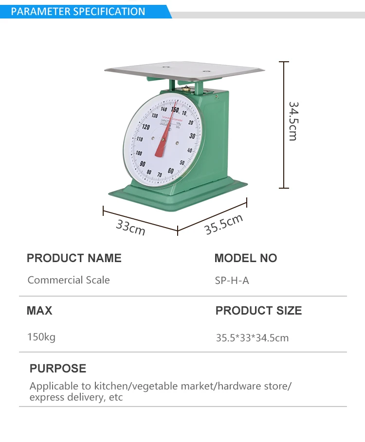 150kg Mechanical Dial Spring Portable Scale With Bowl - Buy Spring ...