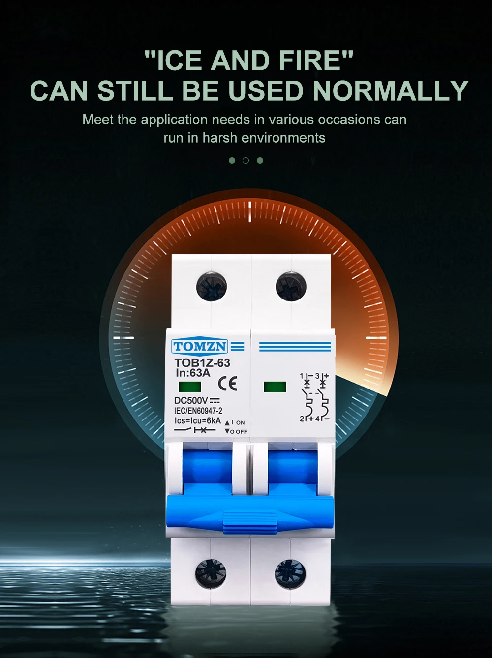 2P DC MCB 6KA 500V Mini Circuit Breaker for Household & Protection