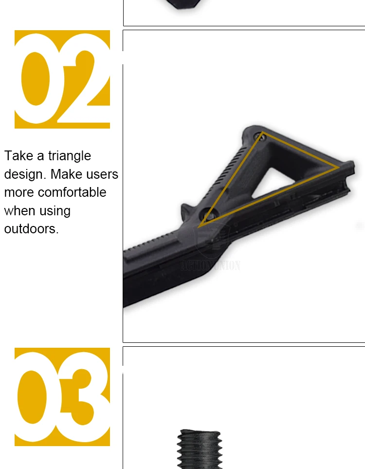 Tactical Rail Accessories Angled Triangle Fore Grip Vertical Hand Grip ...