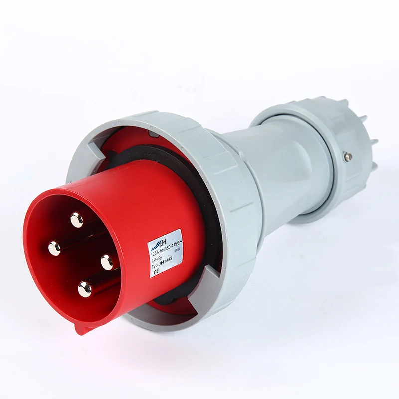 Industrial Male Plugs 125A Electric Plug 3P 4P 5P Sockets Waterproof ...