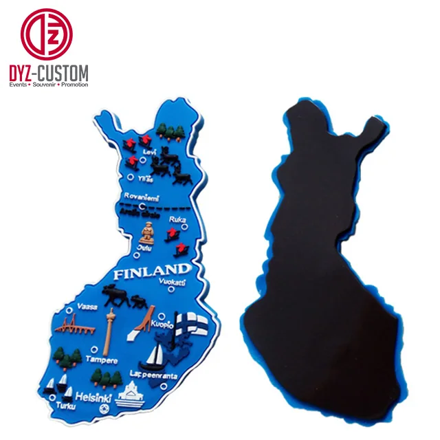 Finland Map Shape 3D Rubber Souvenir Fridge Magnet - Perfect Home ...