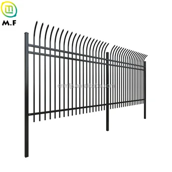 Galvanized Steel Fence Wrought Iron Fence Panels Black Tubular Metal ...